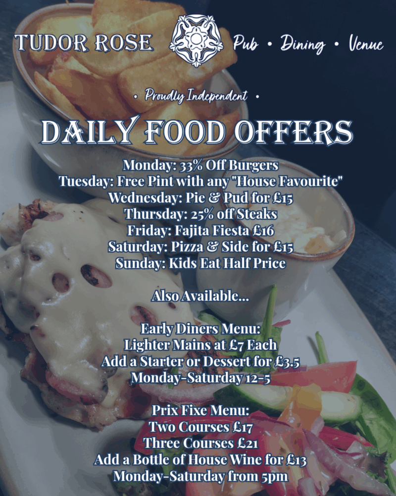 Dining / Menus – Tudor Rose